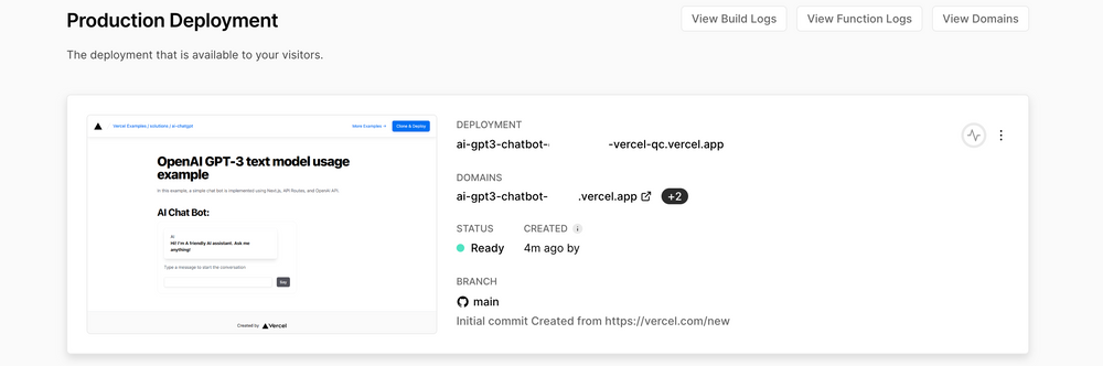 Deploy Your Own AI Chat Bot using OpenAI and Vercel